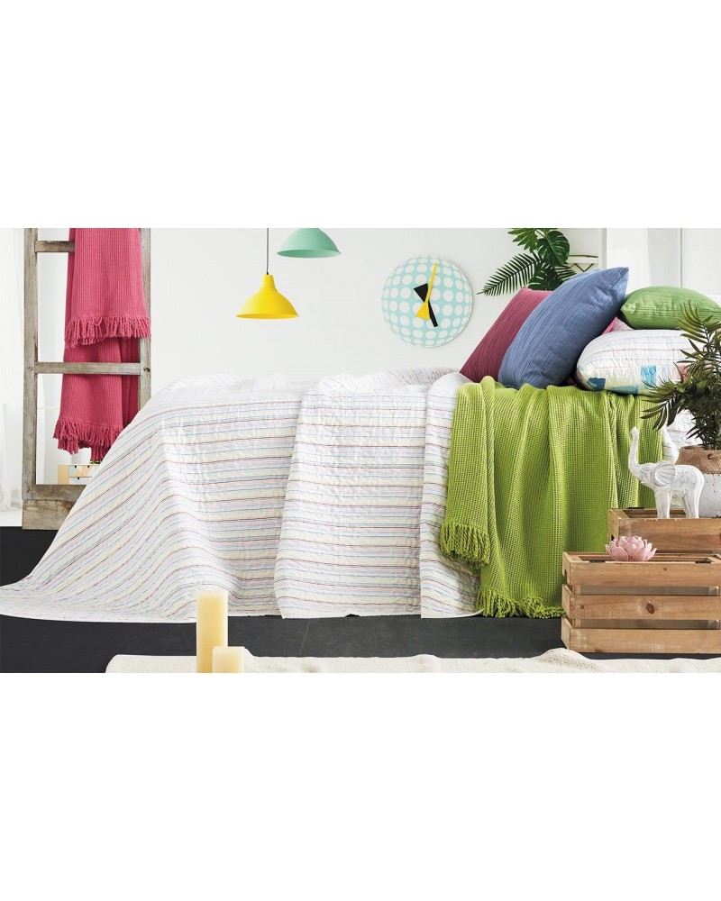 colcha bouti reversible multicolor