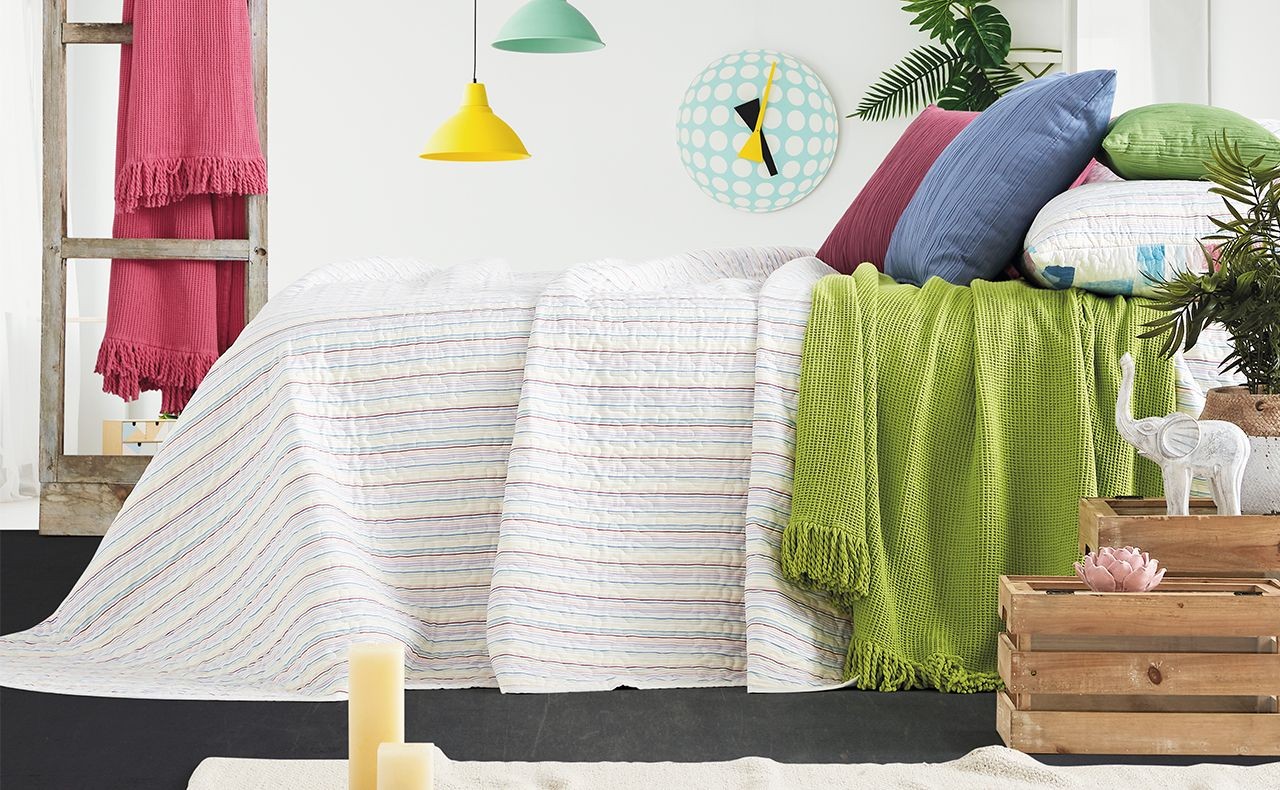 colcha bouti reversible multicolor