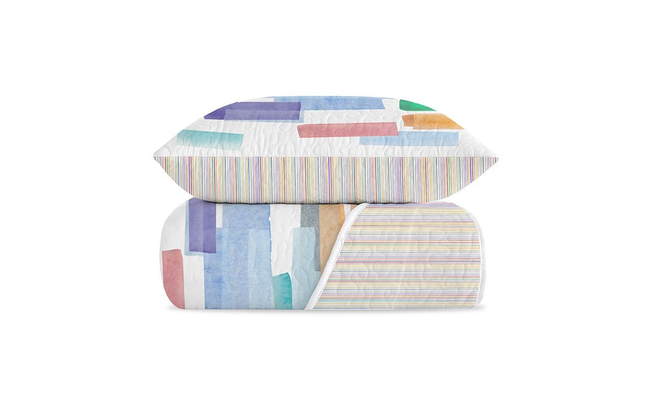 colcha bouti reversible multicolor