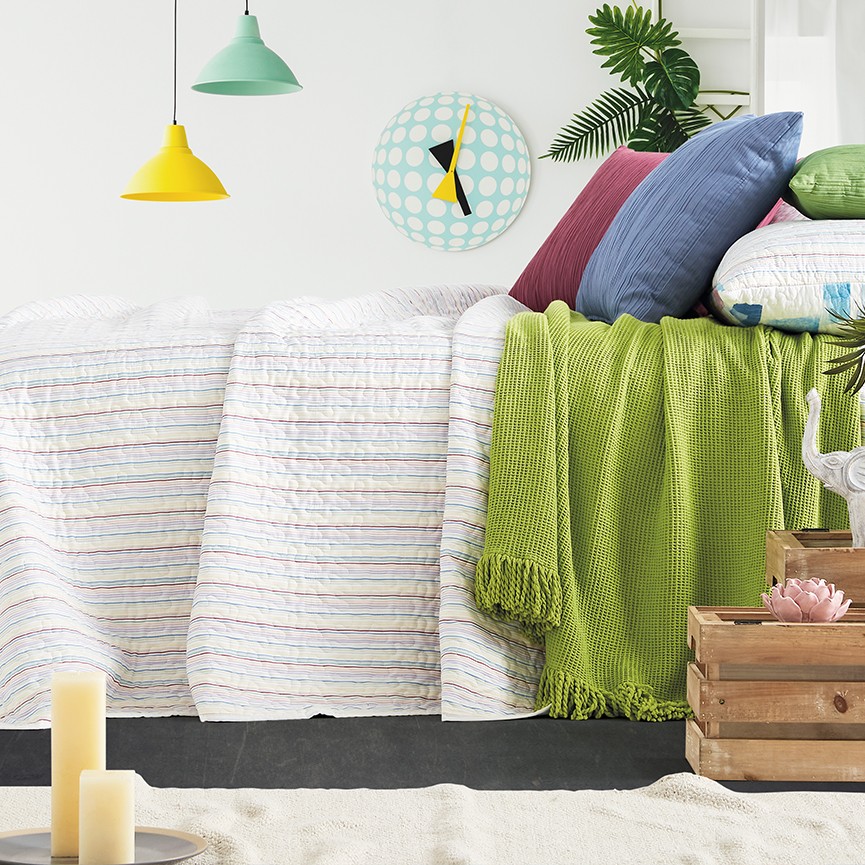 colcha bouti reversible multicolor